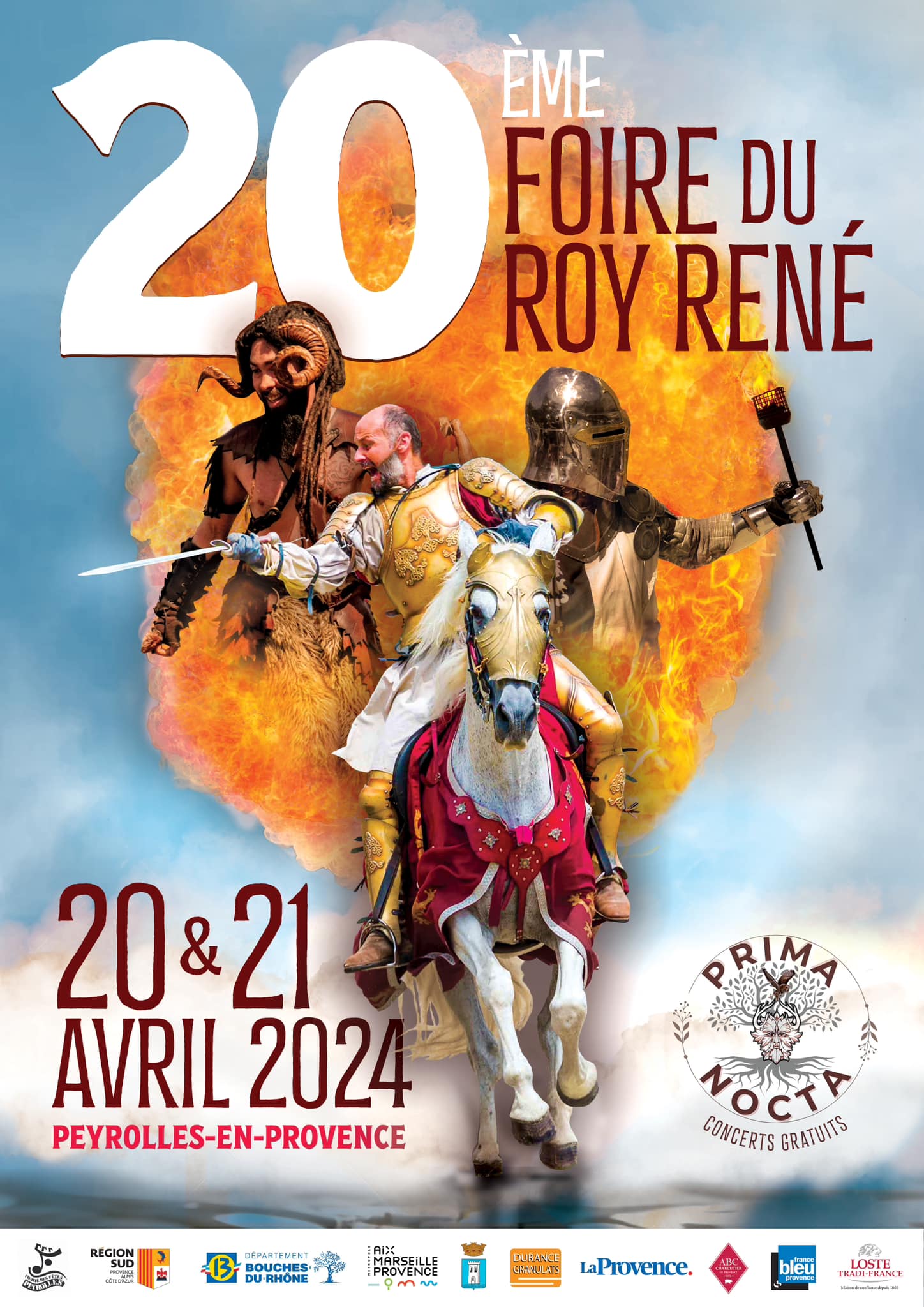 Foire du Roy Rene 2024 à Peyrolles-en-Provence sur le portail médiéval