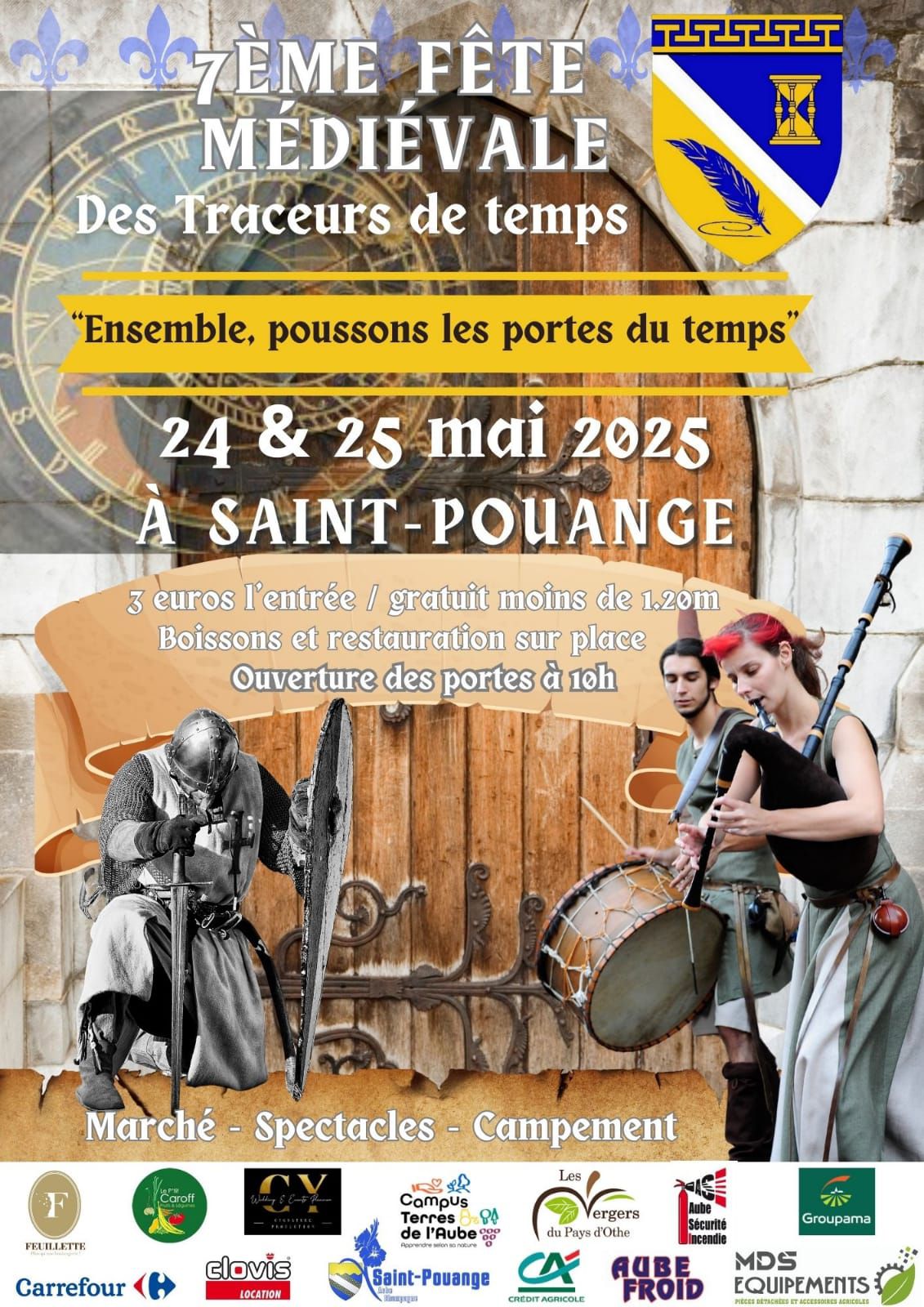 Médiévale des Traceurs de Temps Saint Pouange 2025 sur le portail médiéval
