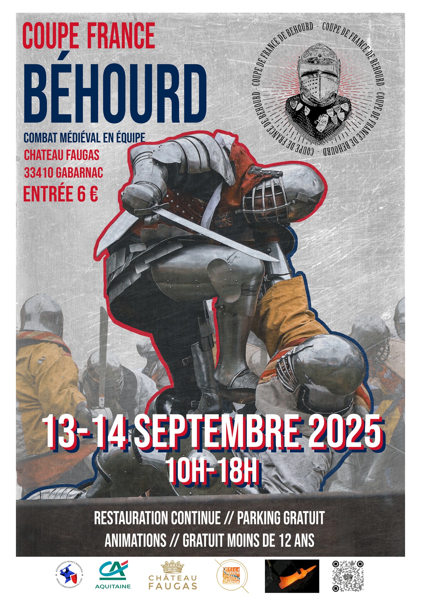 Coupe de France de Béhourd 2025 à Gabarnac sur le portail médiéval