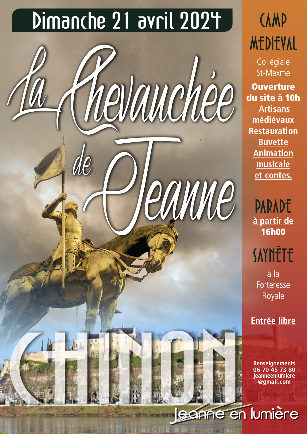 La Chevauchée de Jeanne sur le portail médiéval