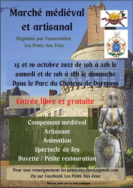 Marché médiéval et artisanal à Dormans sur le portail médiéval
