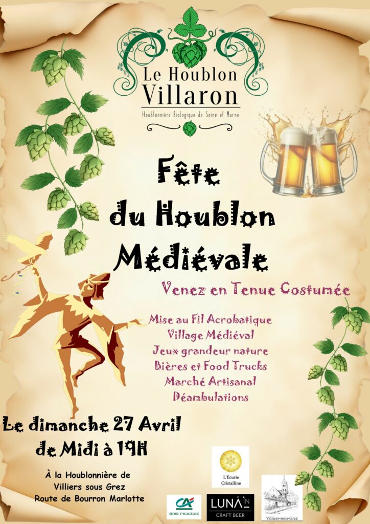 Fête du Houblon Médiéval à Villiers-sous-Grez sur le portail médiéval