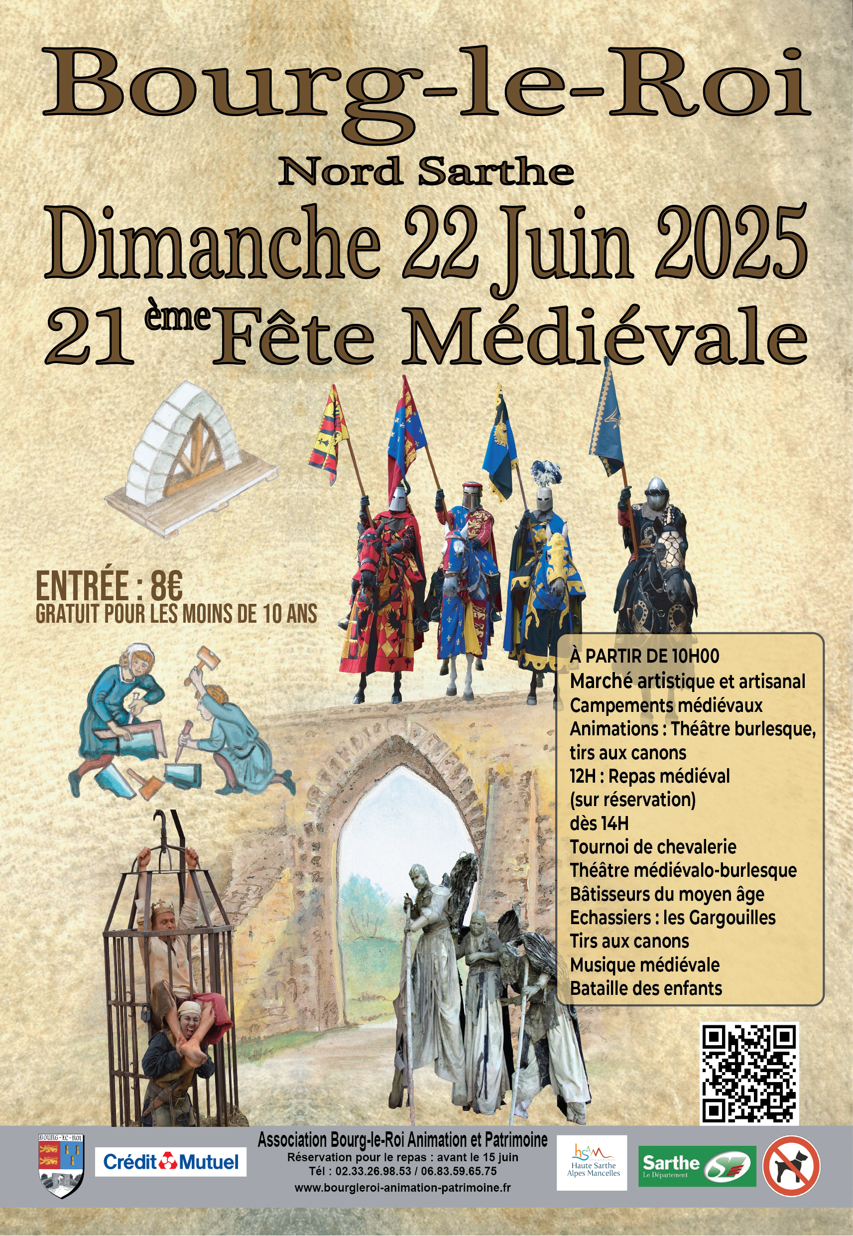21ème fête médiévale à Bourg-le-Roi sur le portail médiéval