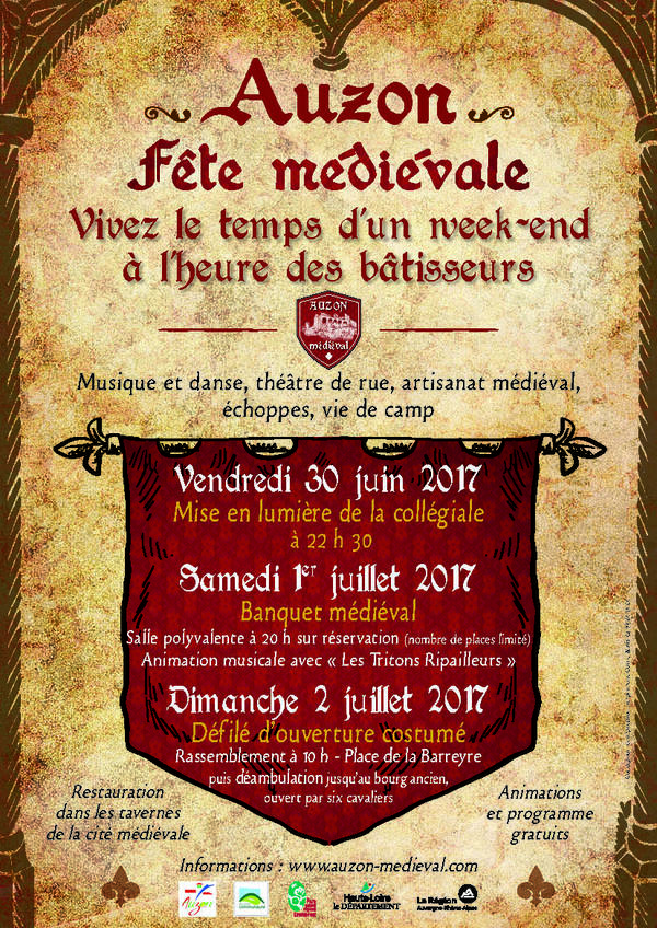 Fête médiévale d'Auzon 2017 sur le portail médiéval