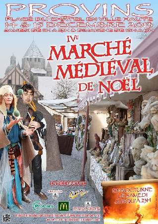 Marché Médiéval de Noël à Provins sur le portail médiéval