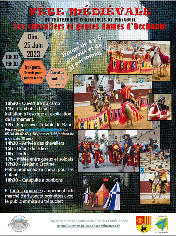 Fête médiévale au Château des Confluences de PINSAGUEL sur le portail ...
