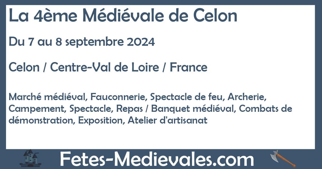 La 4ème Médiévale de Celon sur le portail médiéval