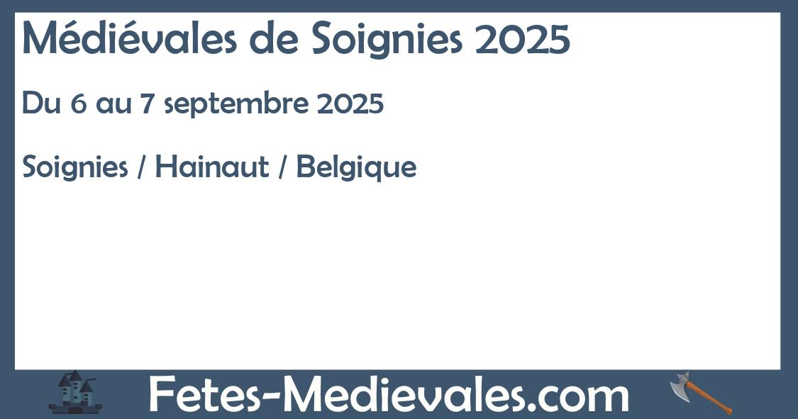 Médiévales de Soignies 2025 sur le portail médiéval